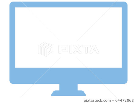 One-color illustration of integrated desktop PC - Stock Illustration ...