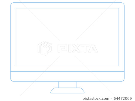 Illustration of integrated desktop PC Line only - Stock Illustration ...