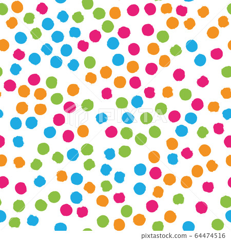 Scattered colorful brush dots. Seamless... - Stock Illustration ...