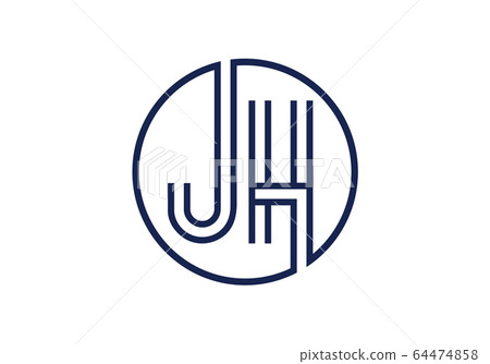 Initial Monogram Letter J H Logo Design Vector... - Stock Illustration ...