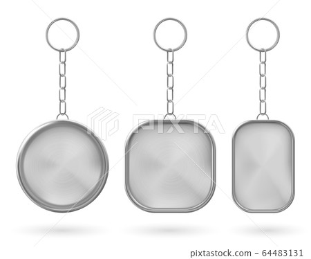 Vector metal keychain, holder for key with chain - Stock Illustration ...