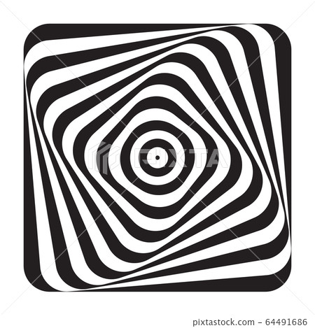 Abstract op art design element. Illusion of swirl - Stock Illustration ...