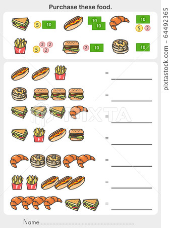 Purchase these food worksheet. Check product... - Stock Illustration ...