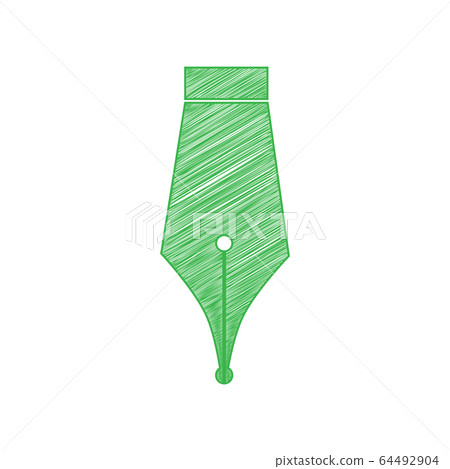 Pen sign illustration. Green scribble Icon with... - Stock Illustration ...