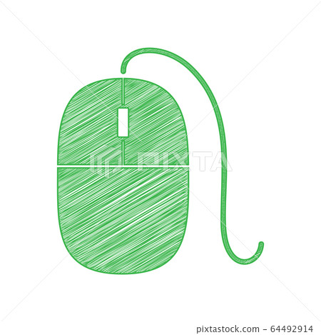 Mouse sign illustration. Green scribble Icon... - Stock Illustration ...