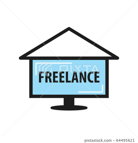Vector logo for freelancing and remote work - Stock Illustration ...
