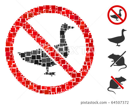 Square No Goose Icon Vector Collage - Stock Illustration [64507372] - PIXTA