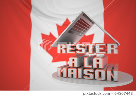 RESTER A LA MAISON or STAY HOME text in French... - Stock Illustration ...