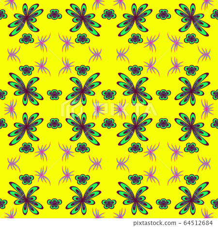 Abstract seamless colorful pattern exotic shapes - Stock Illustration ...