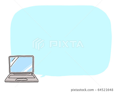 Computer white border light blue balloon... - Stock Illustration ...