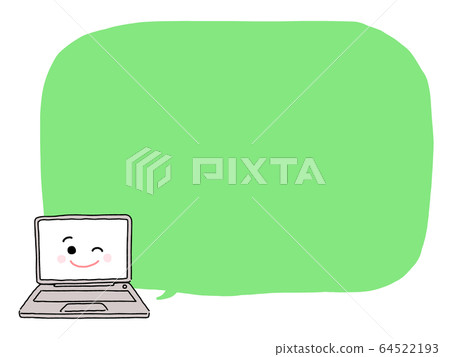 Computer speech bubble green face - Stock Illustration [64522193] - PIXTA