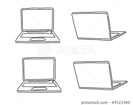 Front and back of the computer White border... - Stock Illustration ...