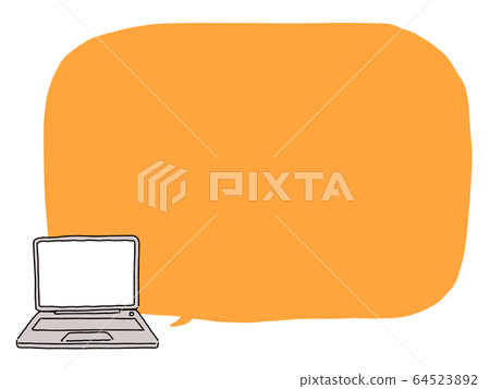 Computer balloon orange - Stock Illustration [64523892] - PIXTA