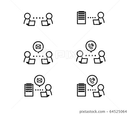 Home / telework icon set / illustration /... - Stock Illustration ...