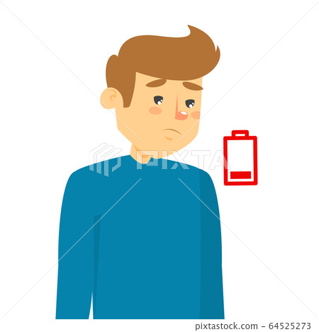 Portrait of a tired man vector isolated. Fatigue - Stock Illustration ...