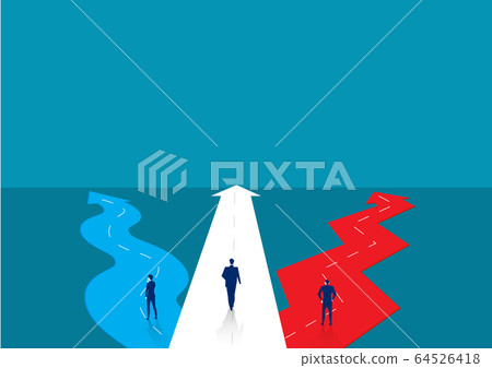 businessman standing for Choose a way. Business... - Stock Illustration ...