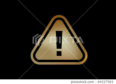 The gold stop warning sign flat icon street... - Stock Illustration ...