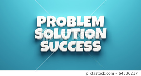 Problem Solution Success banner background. 3D... - Stock Illustration ...