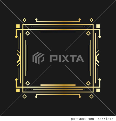 Art deco line border. Vector illustration. - Stock Illustration ...
