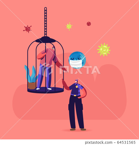 Policeman Warning Male Character Sitting inside... - Stock Illustration ...