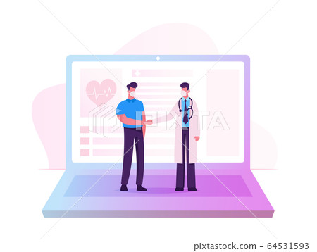 Distant Online Medicine Consultation. Doctor... - Stock Illustration ...