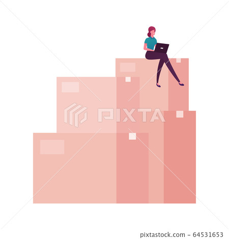 Procurement, Goods Delivery and Logistics... - Stock Illustration ...