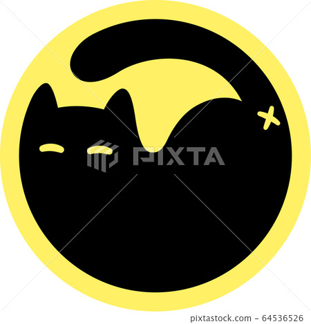 Black cat circle logo - Stock Illustration [64536526] - PIXTA