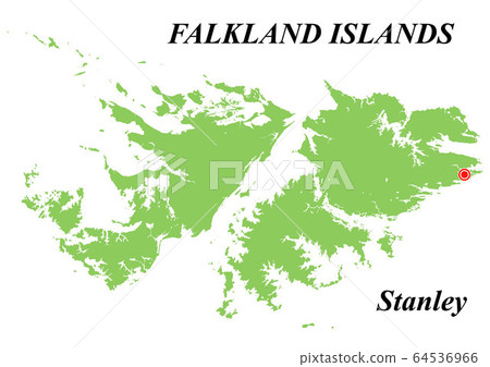 Vector map of the Falkland Islands. On white... - Stock Illustration ...