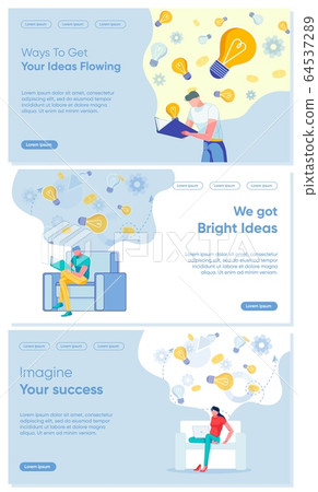 Supporting and Promoting Innovative Ideas Set. - Stock Illustration ...