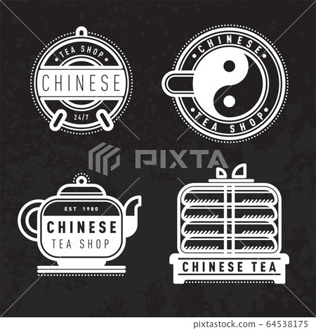 Vector chinese tea logo, badge - Stock Illustration [64538175] - PIXTA
