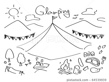 Rough hand drawn glamping - Stock Illustration [64539939] - PIXTA