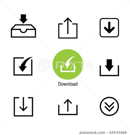 Download file and Loading icon set for website... - Stock Illustration ...