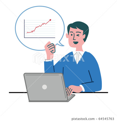 Male brother PC graph recovery rise - Stock Illustration [64545763] - PIXTA
