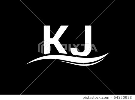 Initial Monogram Letter K J Logo Design Vector... - Stock Illustration ...