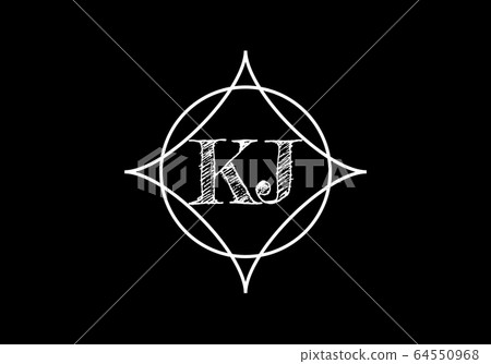 Initial Monogram Letter K J Logo Design Vector... - Stock Illustration ...