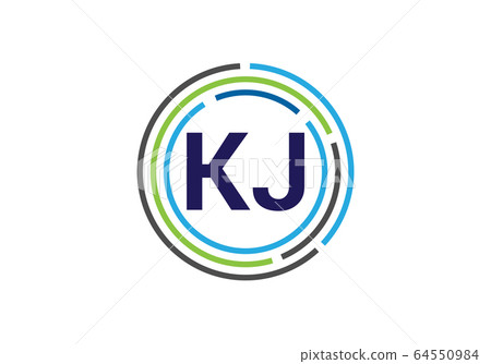 Initial Monogram Letter K J Logo Design Vector... - Stock Illustration ...