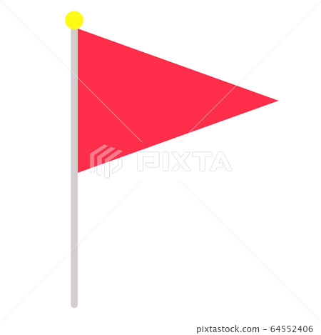 Simple flag red triangle - Stock Illustration [64552406] - PIXTA