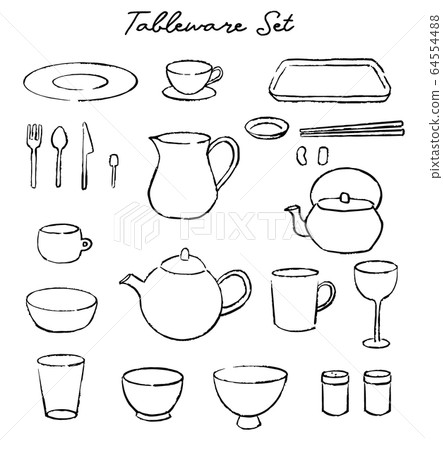 vector, vectors, tableware - Stock Illustration [64554488] - PIXTA