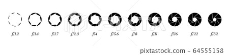 Camera diaphragm values. Different lens aperture - Stock Illustration ...