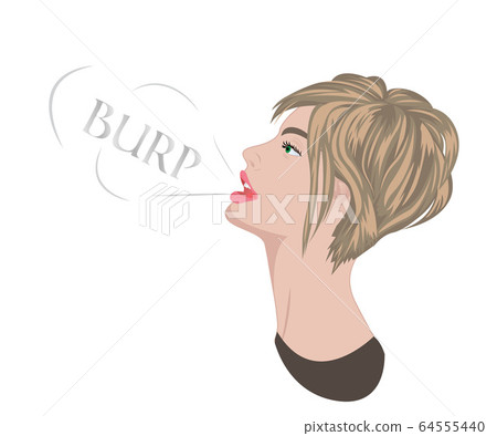 A burp from mouth of a beautiful girl-插圖素材 [64555440] - PIXTA圖庫
