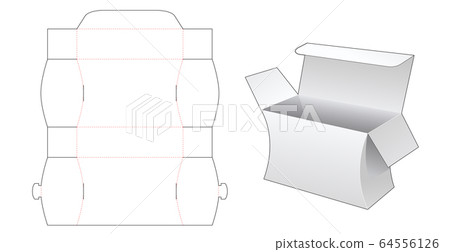 Curved side packaging box die cut template - Stock Illustration ...