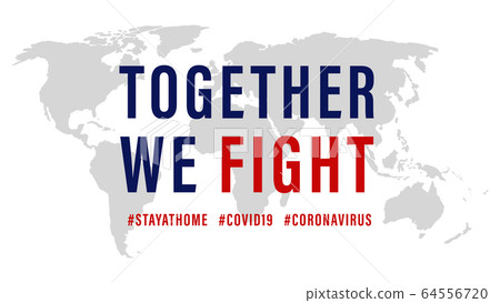 Together We Fight, the Inspirational positive - Stock Illustration ...