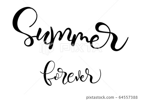 Summer forever hand lettering brush text - Stock Illustration [64557388 ...