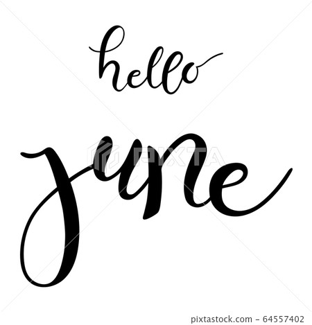 Hello june lettering hand typography text isolated - Stock Illustration ...