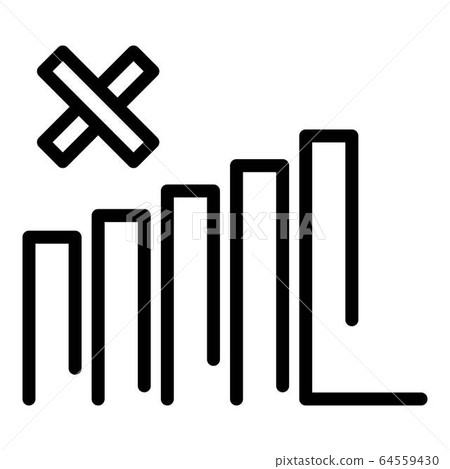 No mobile network icon, outline style - Stock Illustration [64559430 ...