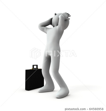 3DCG illustration of a desperate business person - Stock Illustration ...