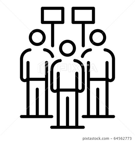 Protest people icon, outline style - Stock Illustration [64562773] - PIXTA