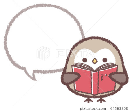 Owl balloon line drawing reading - Stock Illustration [64563808] - PIXTA