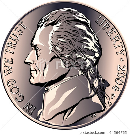 Vector American money gold coin one dollar - Stock Illustration ...