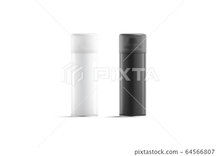 Blank black and white closed spray can mockup,... - Stock Illustration ...